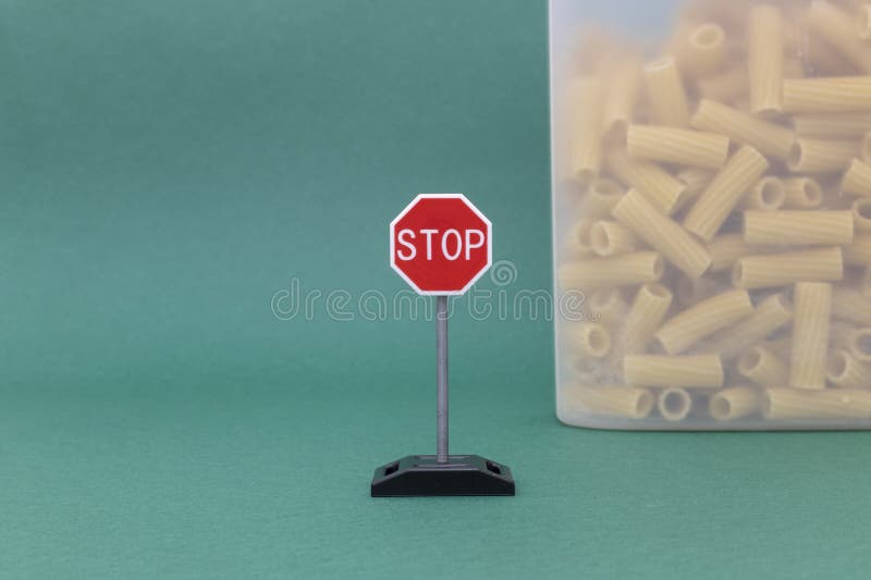 Carbohydrate Increase Concept - Pasta and Road Sign Stock Photo - Image ...