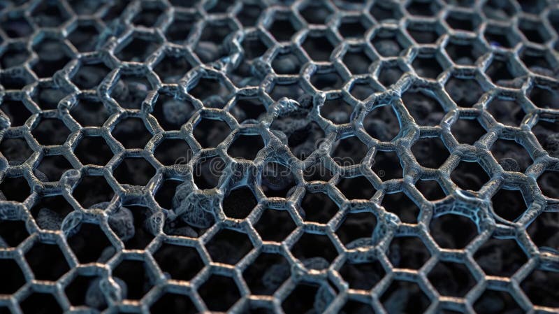 Carbon Atoms in Hexagonal Lattice Structure Stock Illustration ...