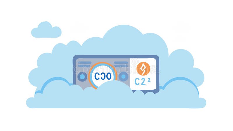 Carbon Capture CO2 Emission Reduction Technology, Vector Design ...