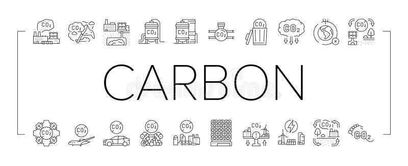 Carbon Capture Co2 Storage Icons Set Vector Stock Vector - Illustration ...