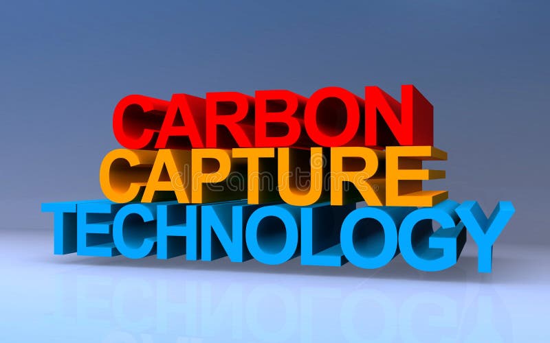 Carbon Capture Technology on Blue Stock Illustration - Illustration of ...