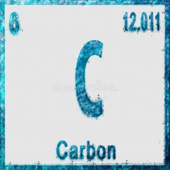 Carbon Chemical Element Blue on White Stock Illustration - Illustration ...