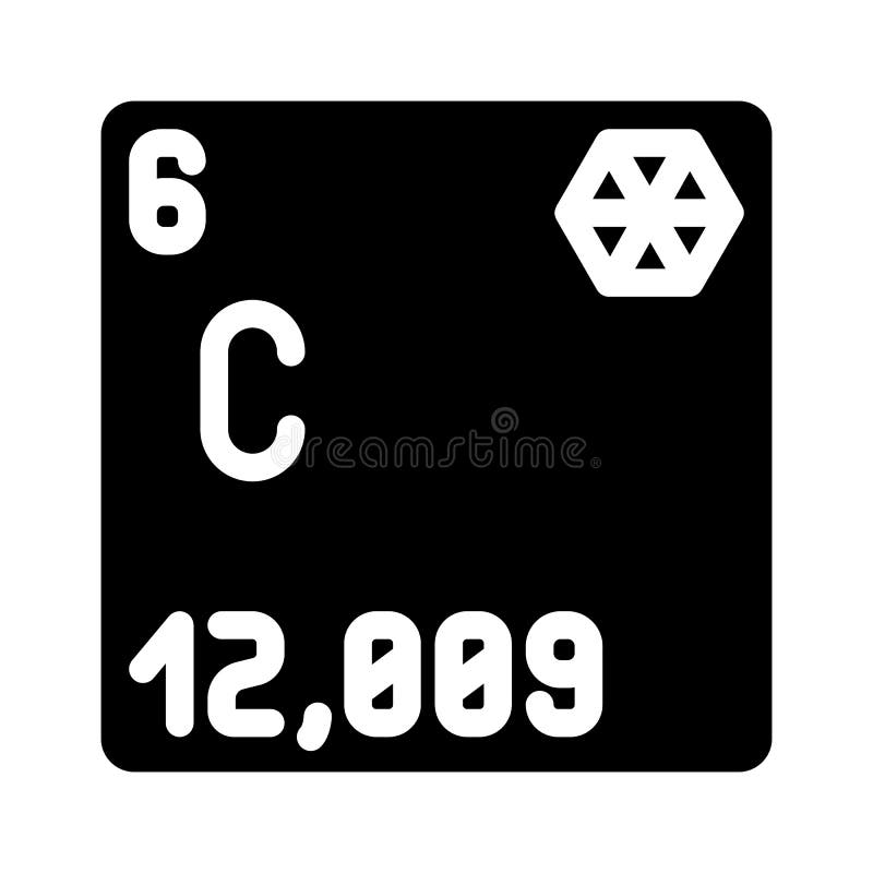 Carbon Chemical Element Glyph Icon Vector Illustration Stock Vector ...