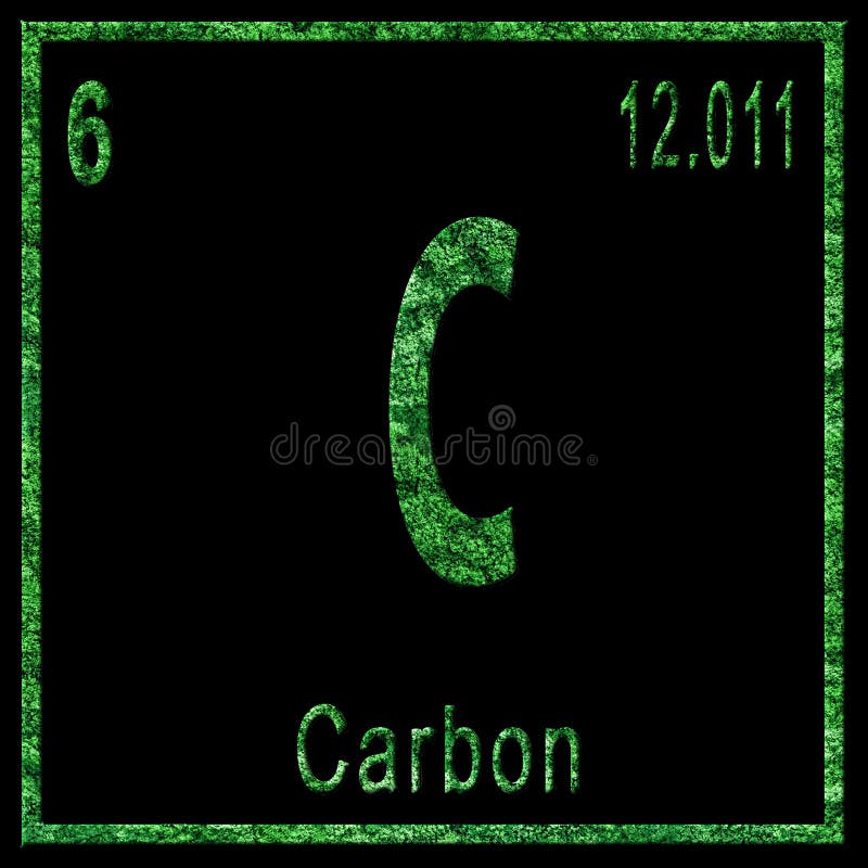Carbon Chemical Element, Green Edition Stock Illustration ...