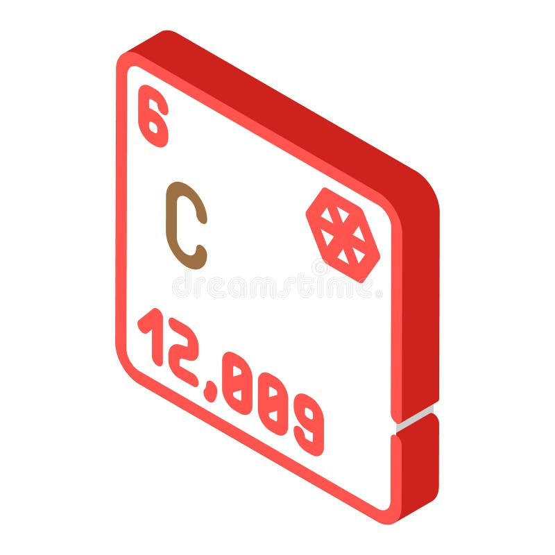 Carbon Chemical Element Isometric Icon Vector Illustration Stock ...