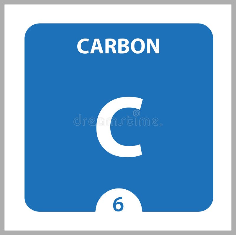 Carbon C Chemical Element. Carbon Sign with Atomic Number. Chemical 6 ...