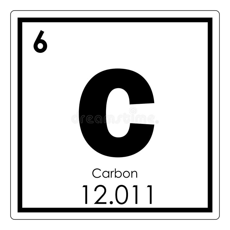 Carbon Chemical Symbol As in the Periodic Table Stock Illustration ...