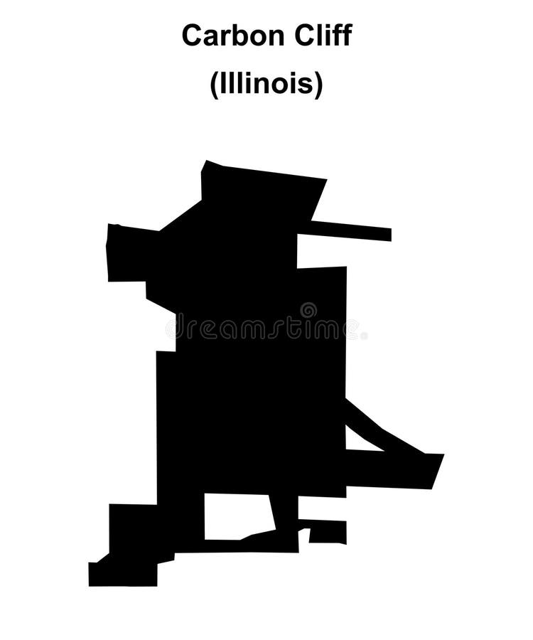 Carbon Cliff outline map stock vector. Illustration of city - 387239383