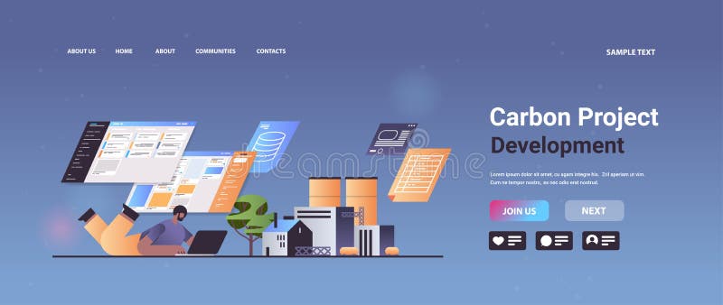 Carbon Credit Project Development Concept Businessman Analyzing Data ...