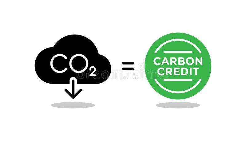 Carbon Credit Vector Icon Illustration Concept Stock Vector ...