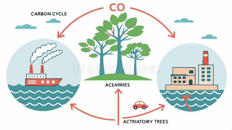 Carbon Cycle Diagram, Environmental Process and Ecological Balance ...