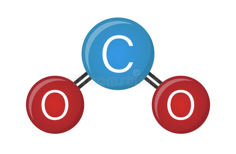 Carbon Dioxide Atom Model Co2 Illustration Stock Vector - Illustration ...