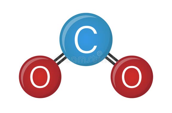 Carbon Dioxide Atom Model Co2 Illustration Stock Vector - Illustration ...