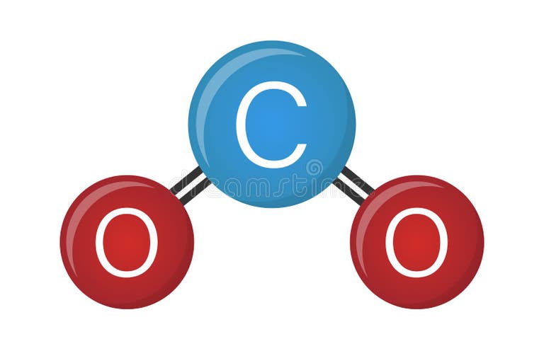 Carbon Dioxide Atom Model Co2 Illustration Stock Vector - Illustration ...