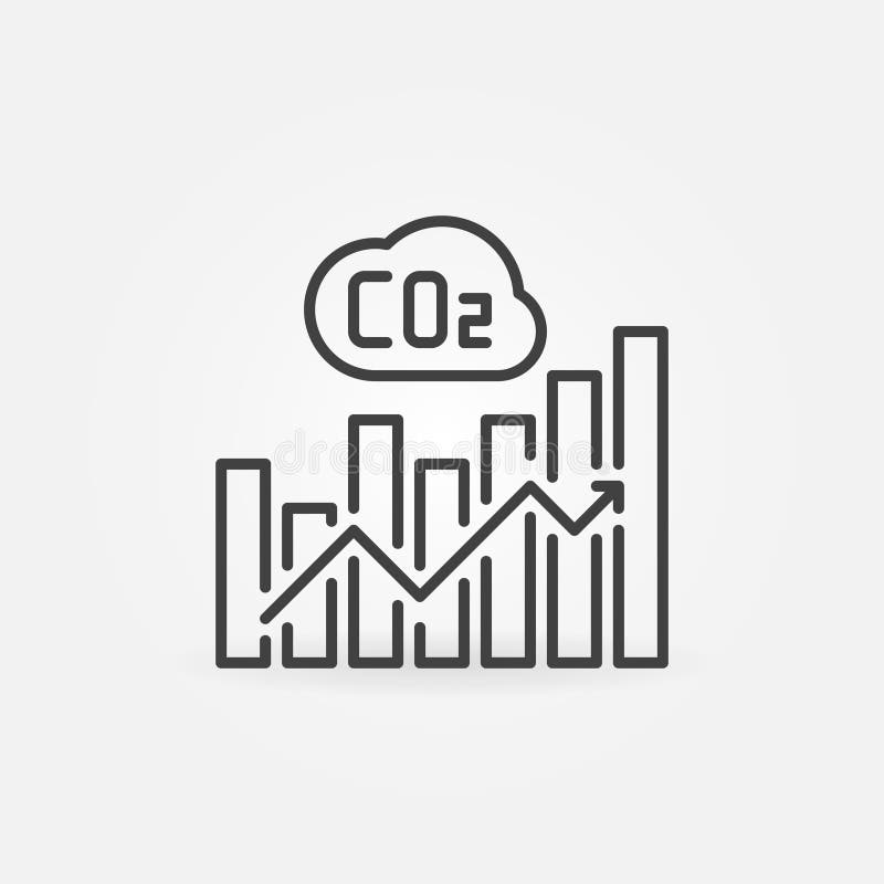 Carbon Dioxide CO2 Bar Chart Linear Vector Concept Icon Stock Vector ...