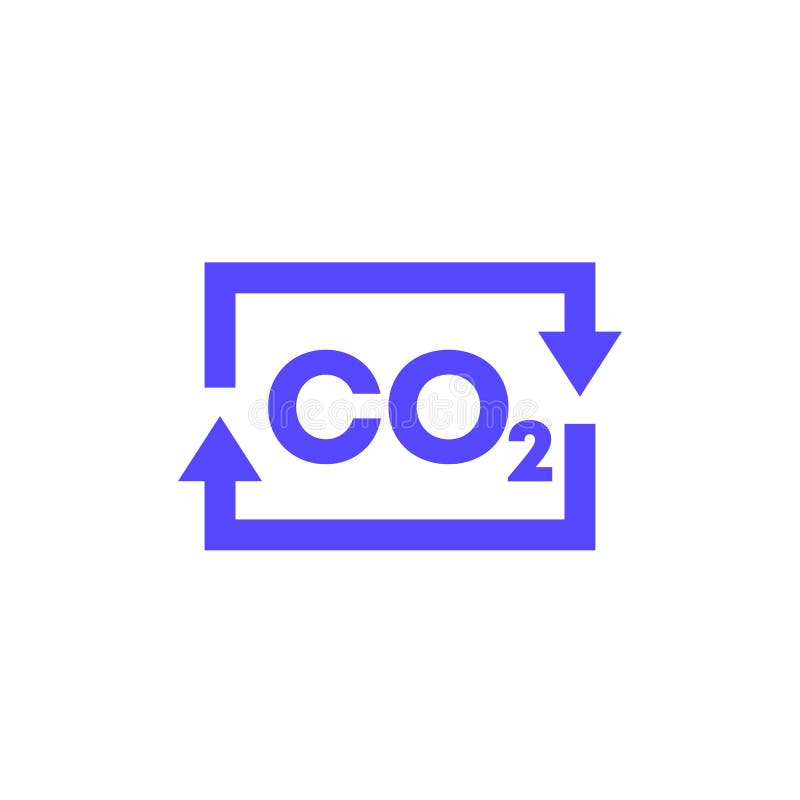 Carbon Dioxide, Co2 Gas Icon on White Stock Vector - Illustration of ...