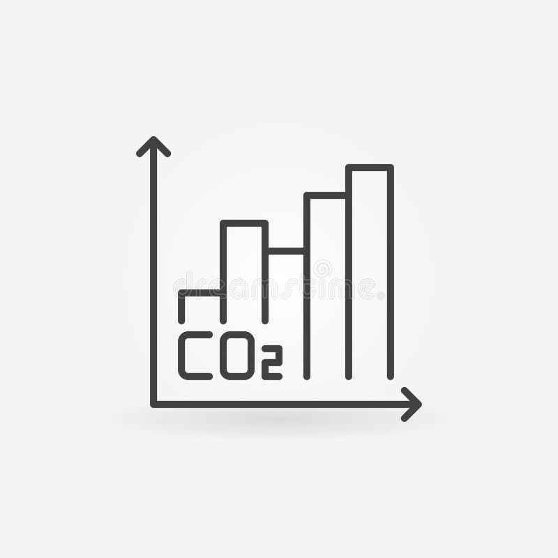 Carbon Dioxide CO2 Graph with Bar Chart Concept Icon Stock Vector ...