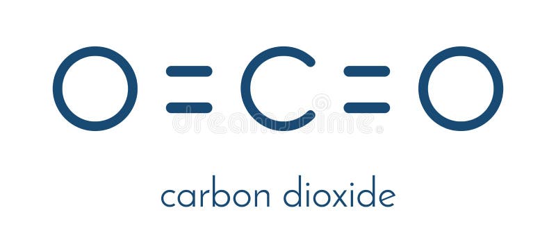 Carbon Dioxide CO2 Molecule, Flat Icon Style. Greenhouse Gas. Skeletal ...
