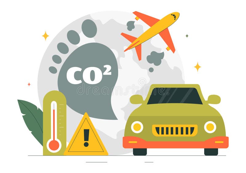 Carbon Dioxide or CO2 Vector Illustration Emphasizing the Importance of ...