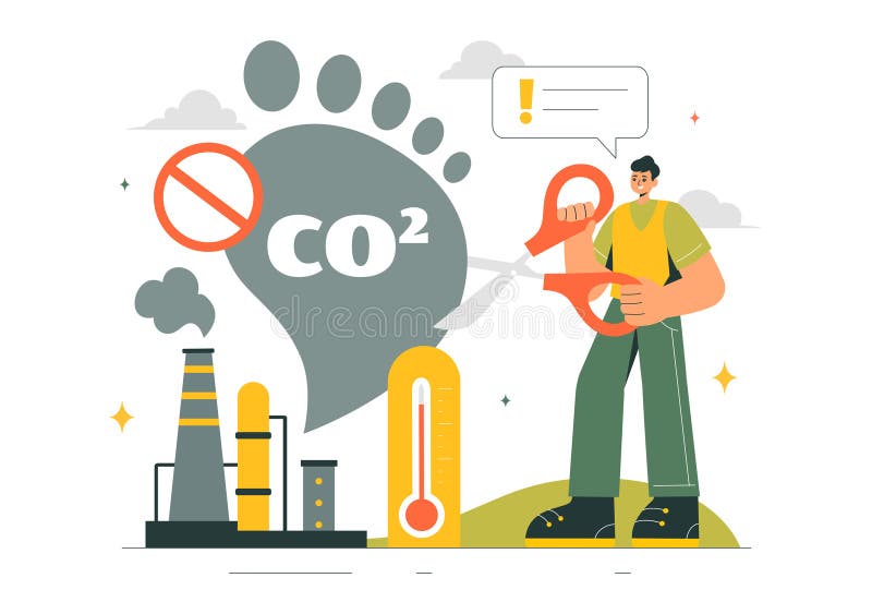Carbon Dioxide or CO2 Vector Illustration Emphasizing the Importance of ...