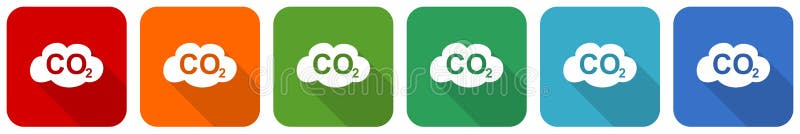 Carbon Dioxide, Co2 Vector Icons, Infographic Template, Set of Flat ...