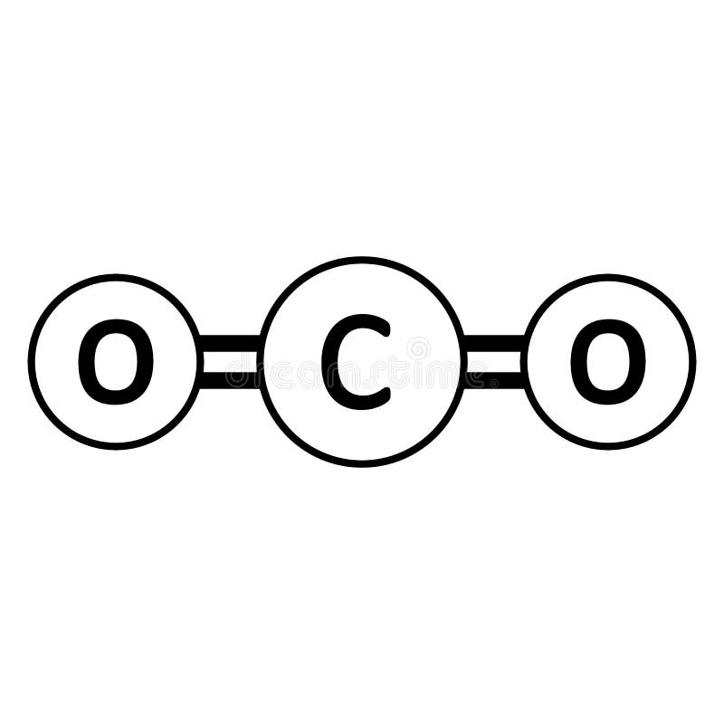 Carbon Dioxide Molecule Cartoon