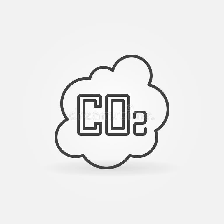 Carbon Dioxide Outline Vector CO2 Concept Icon Stock Vector ...