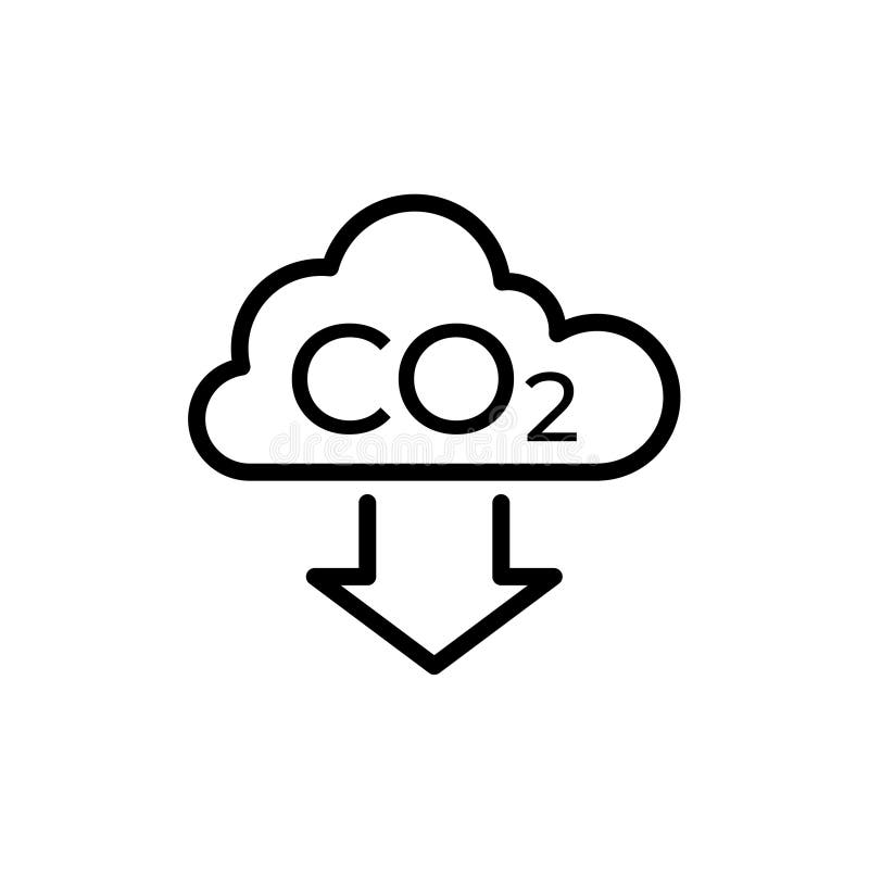 Carbon Dioxide Reduction Outline Icon. Editable Stroke Stock Vector ...