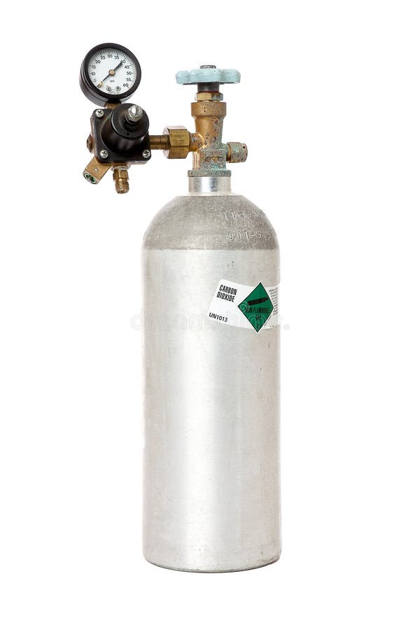 Carbon Dioxide Tank with Regulator Isolated on White Stock Photo ...