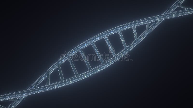 Carbon DNA Molecule Model, 3D Rendering Stock Illustration ...