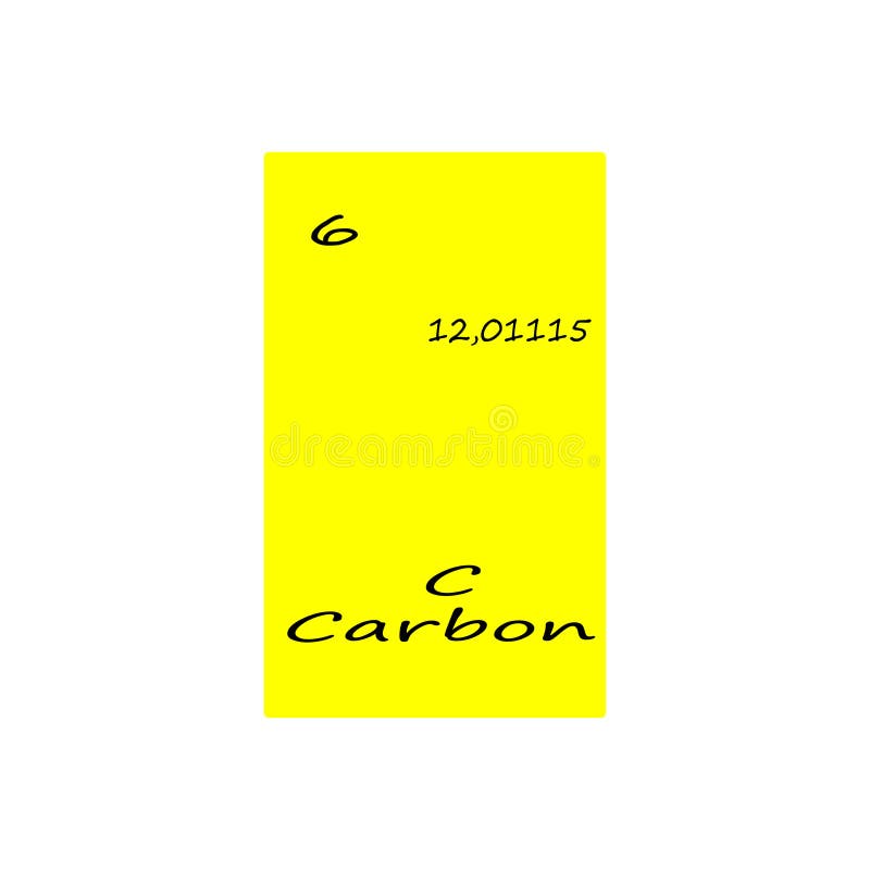 Carbon Element Icon. Six Number. Twelve Mass. Vector Periodic Table ...