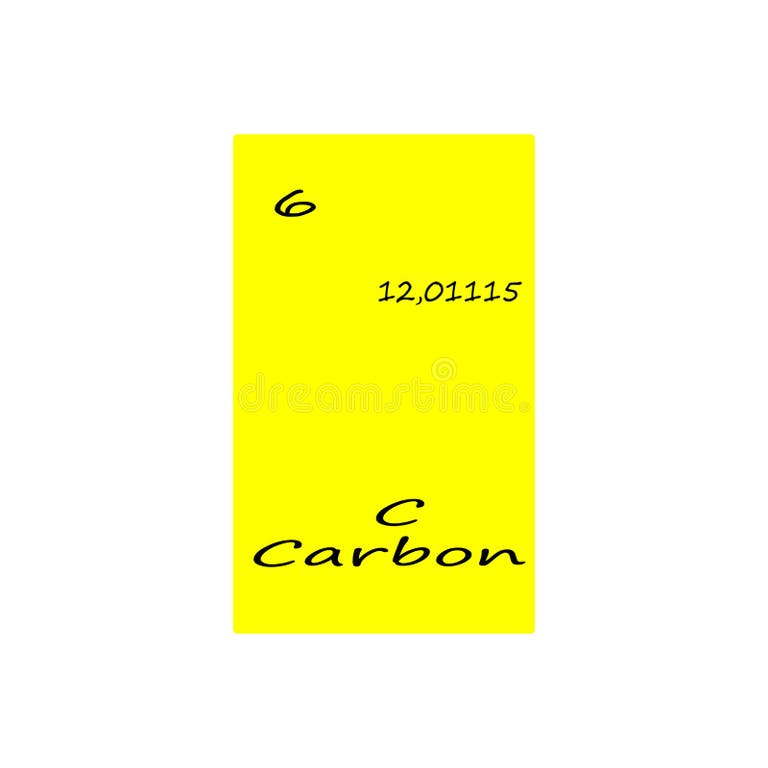 Carbon Element Icon. Six Number. Twelve Mass. Vector Periodic Table ...