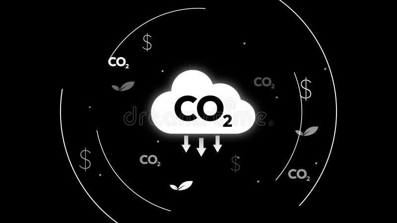 Carbon Emission Affecting Concept with Black Background and 4k ...