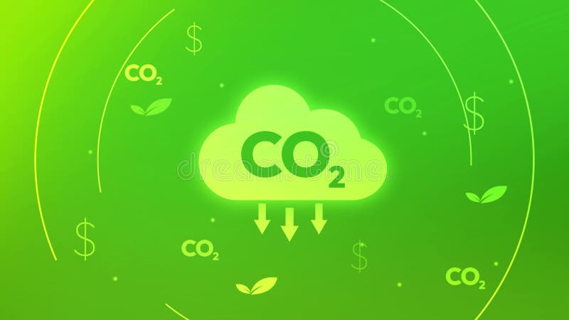 Carbon Emission Affecting Concept with Green Climate and 4k Animation ...