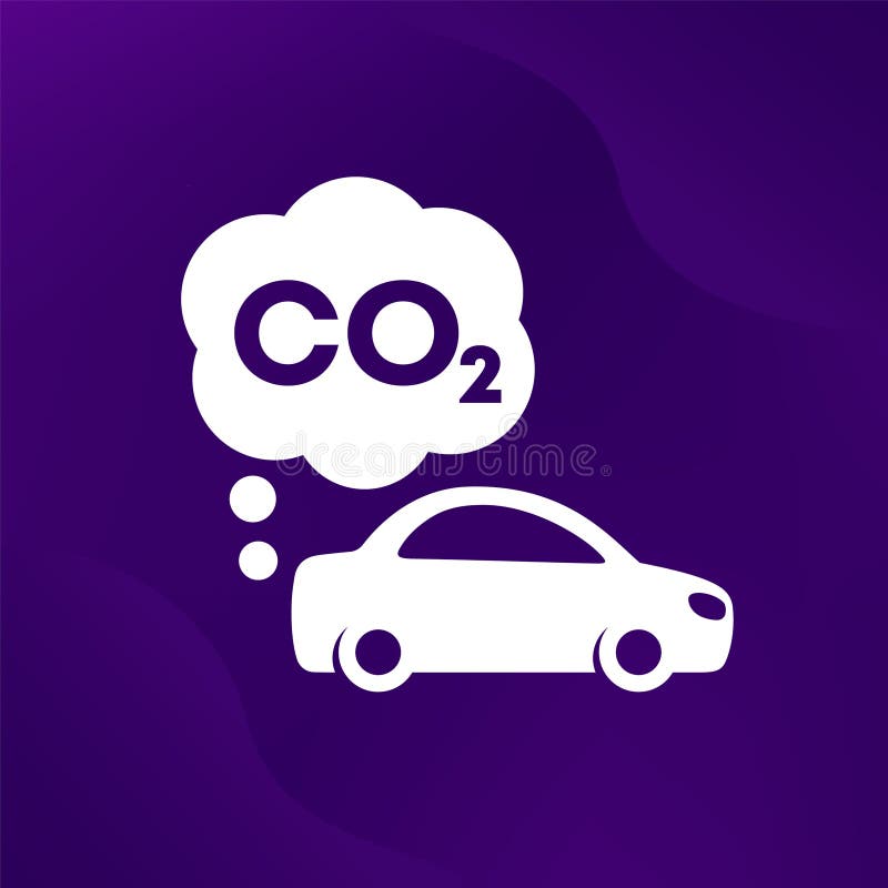 Carbon Emissions of a Car or Transport Vector Icon Stock Vector ...