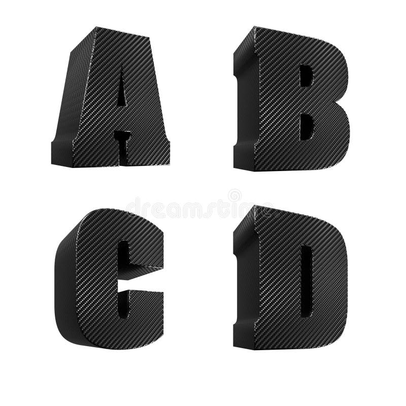 Carbon Fiber Alphabet, Letters E To H Stock Illustration - Illustration ...