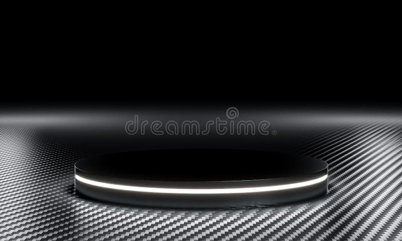 Carbon Fiber Podium with Lights Stock Illustration - Illustration of ...