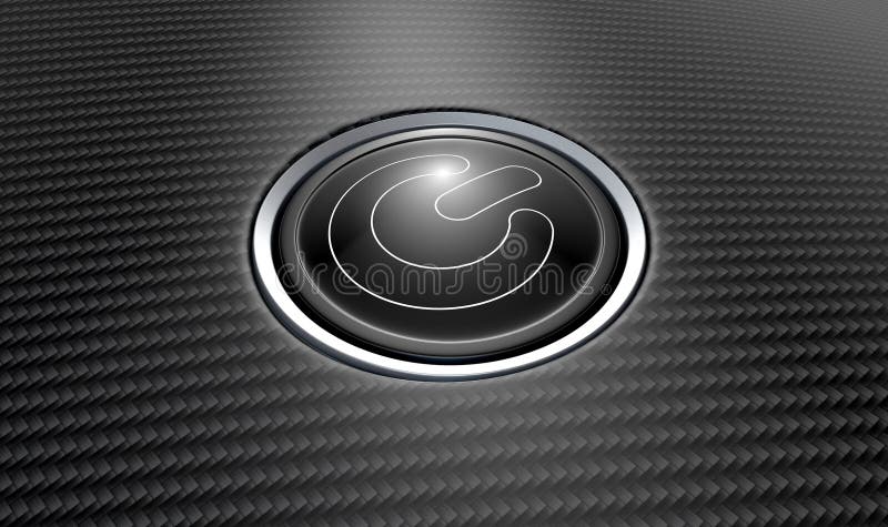 Carbon Fiber Power Button stock illustration. Illustration of detail ...