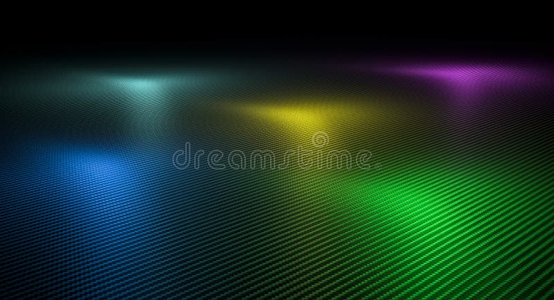 Carbon Fiber Textured Background with Lights of Different Colors Stock ...