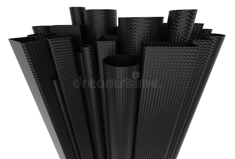 Carbon fiber tubes stock illustration. Illustration of pipe - 31734332