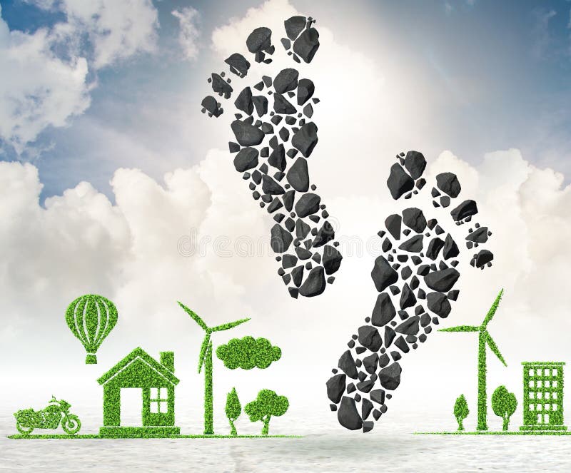 Carbon Footprint Concept - 3d Rendering Stock Image - Image of global ...