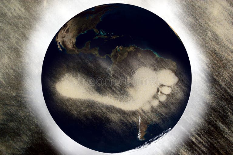 Carbon footprint on planet stock illustration. Illustration of design ...