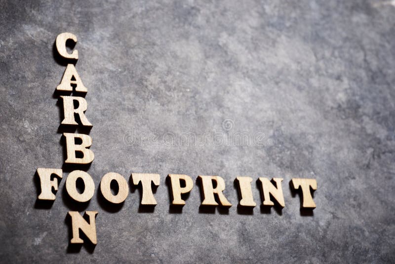 Carbon footprint text stock image. Image of gray, awareness - 179623539