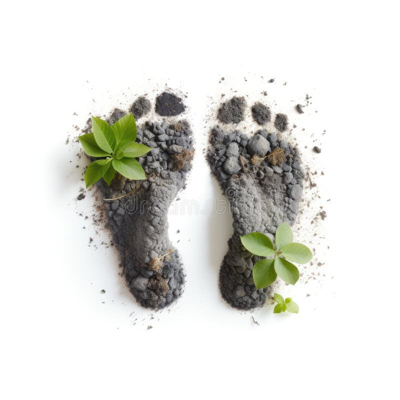 Carbon Footprints. Carbon Credit and Green Energy Concept Stock ...