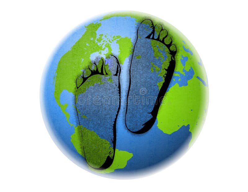 Carbon Footprints Earth Abstract Stock Illustration - Illustration of ...