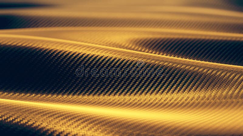 Carbon Gold Wave Texture Close-up Background Stock Illustration ...