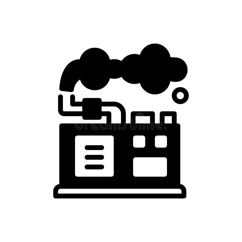 Black Solid Icon for Carbon, Electric and Generator Stock Illustration ...
