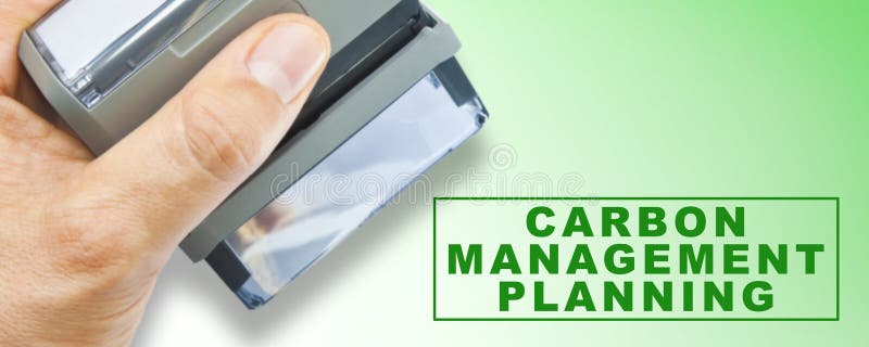 Carbon Management Plannning Concept with Text and Stamp Stock ...