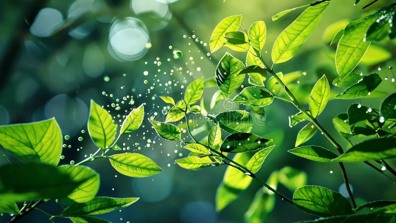 Carbon Molecules Morph into Green Leaves in this Abstract Illustration ...