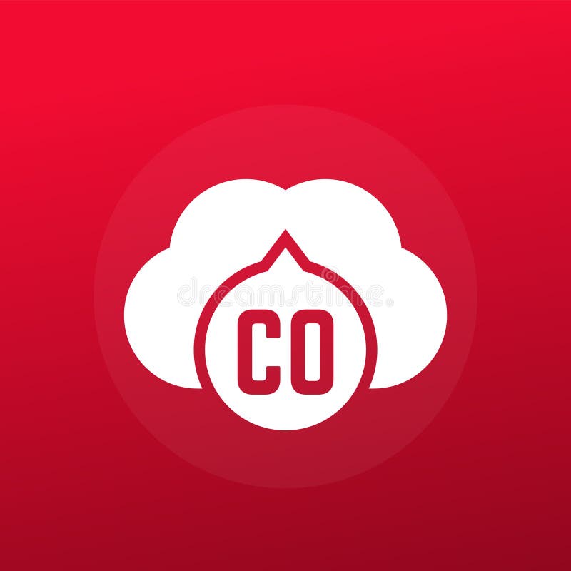 Carbon Monoxide, CO Gas Vector Icon Stock Illustration - Illustration ...